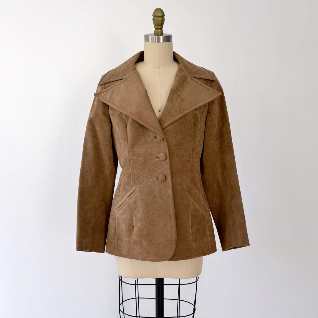 1970s Faux Suede Jacket by Lilli Ann - Size Medium -brown Ultrasuede ...