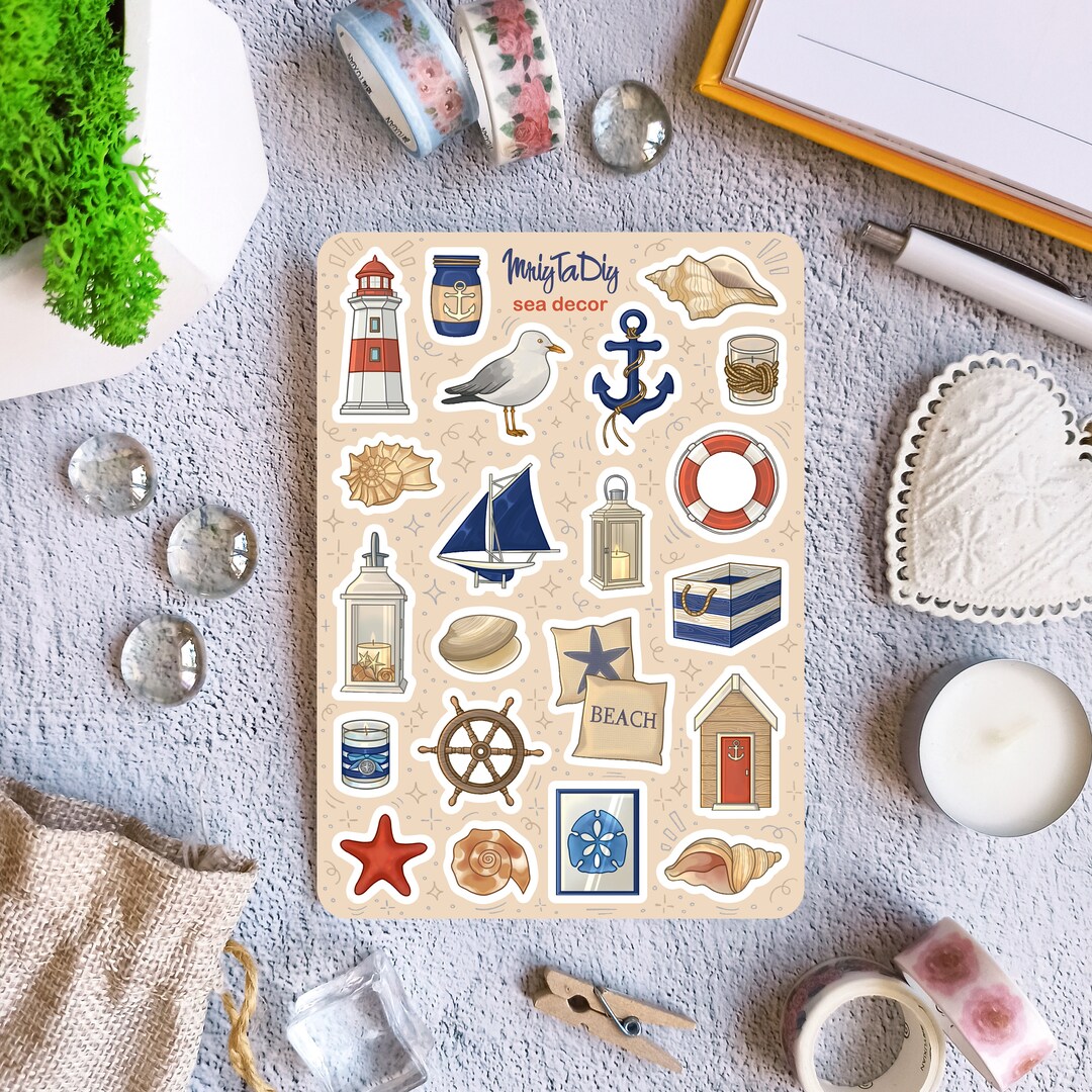 Sticker Sheet – Sea Decor. Bullet Journal Stickers, Maritim Stickers ...