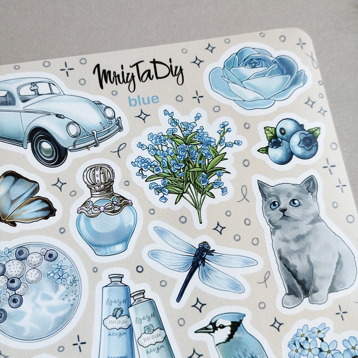 Sticker Sheet Blue. Bullet Journal Stickers Planner - Etsy