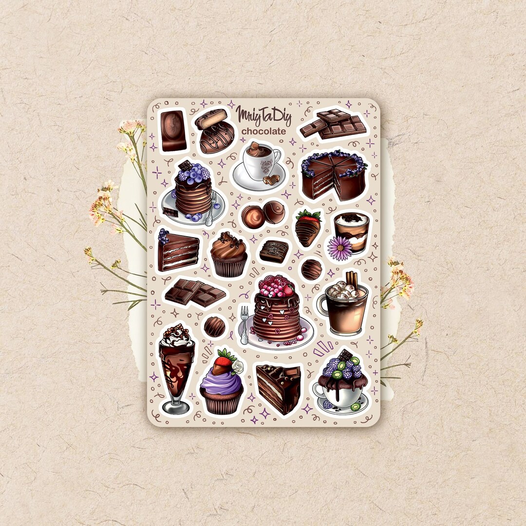 Sticker Sheet Chocolate. Bullet Journal Stickers, Planner Stickers ...