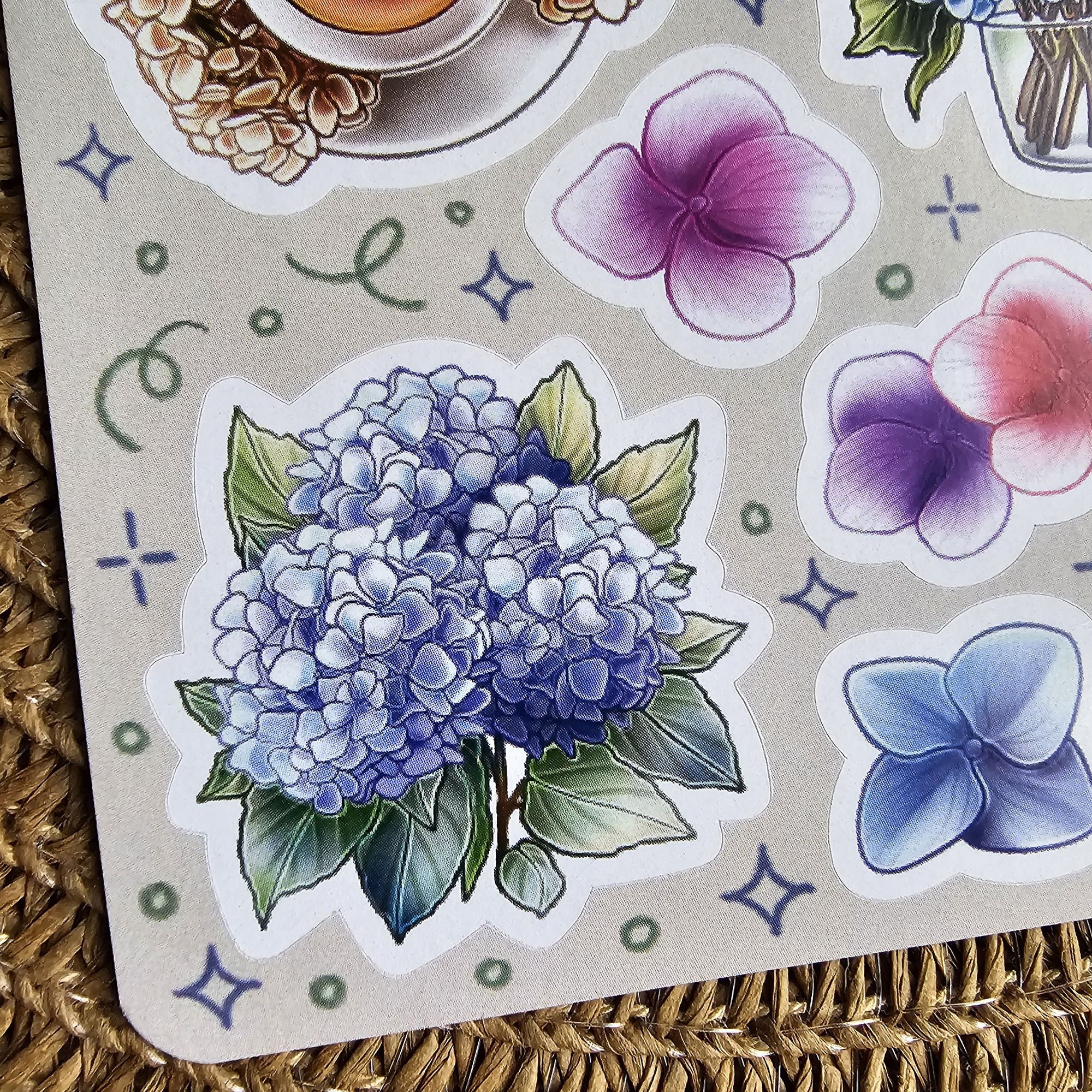 Sticker Sheet Hydrangeas. Flowers, Bouquet, Botany, Bullet Journal ...