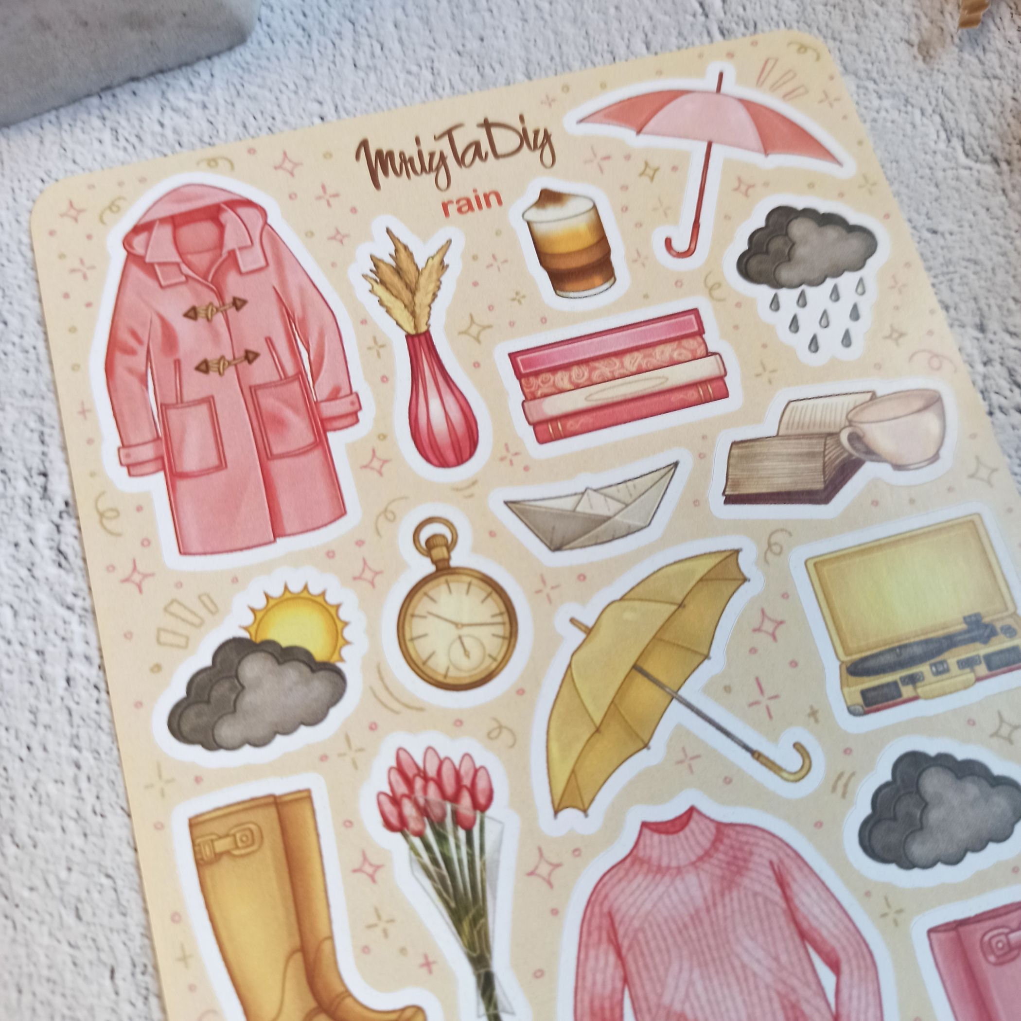 Sticker Sheet Rain. Bullet Journal Stickers, Planner Stickers ...