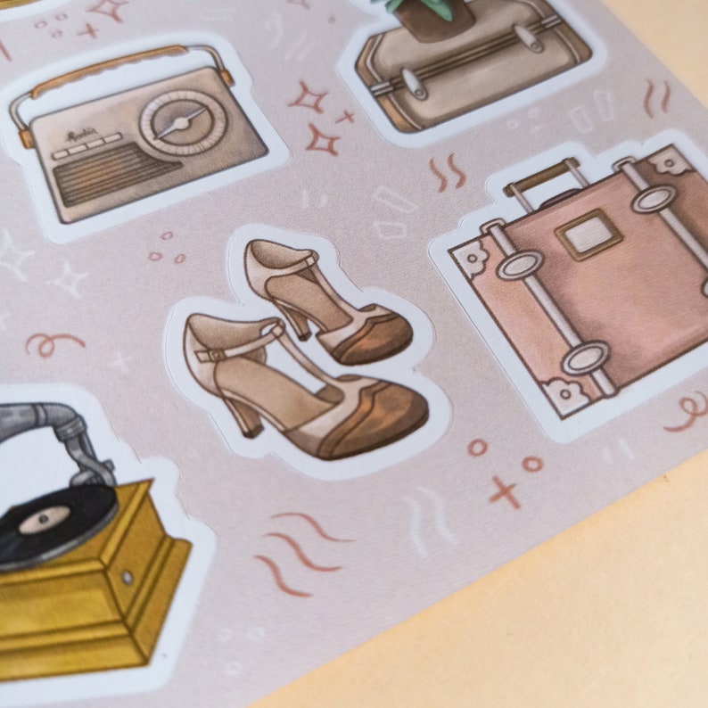 Sticker Sheet Vintage. Bullet Journal Stickers, Planner Stickers
