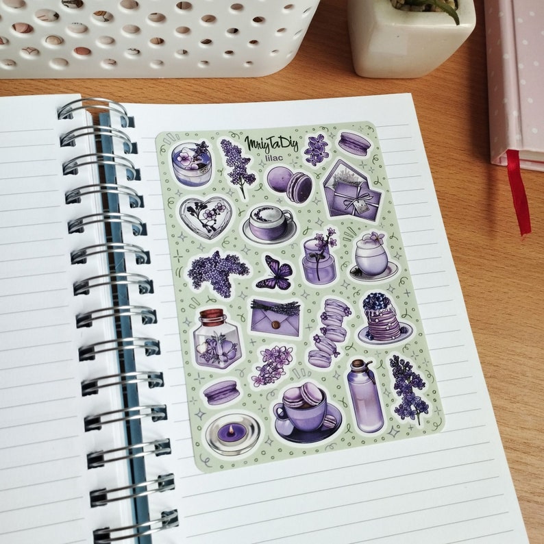 Sticker Sheet Lilac. Bullet Journal Stickers, Planner Stickers ...