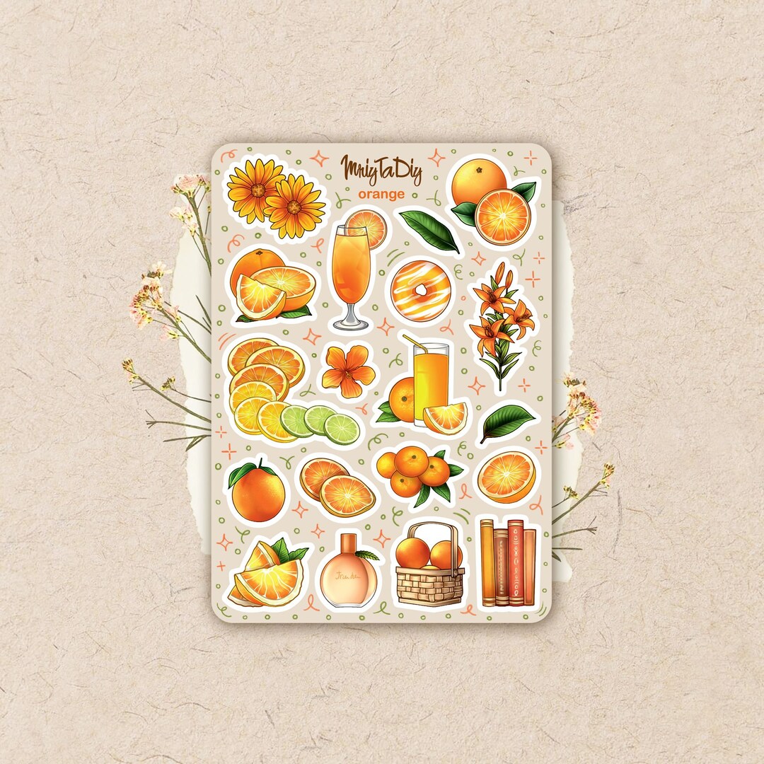 Sticker Sheet Orange. Bullet Journal Stickers, Planner Stickers ...