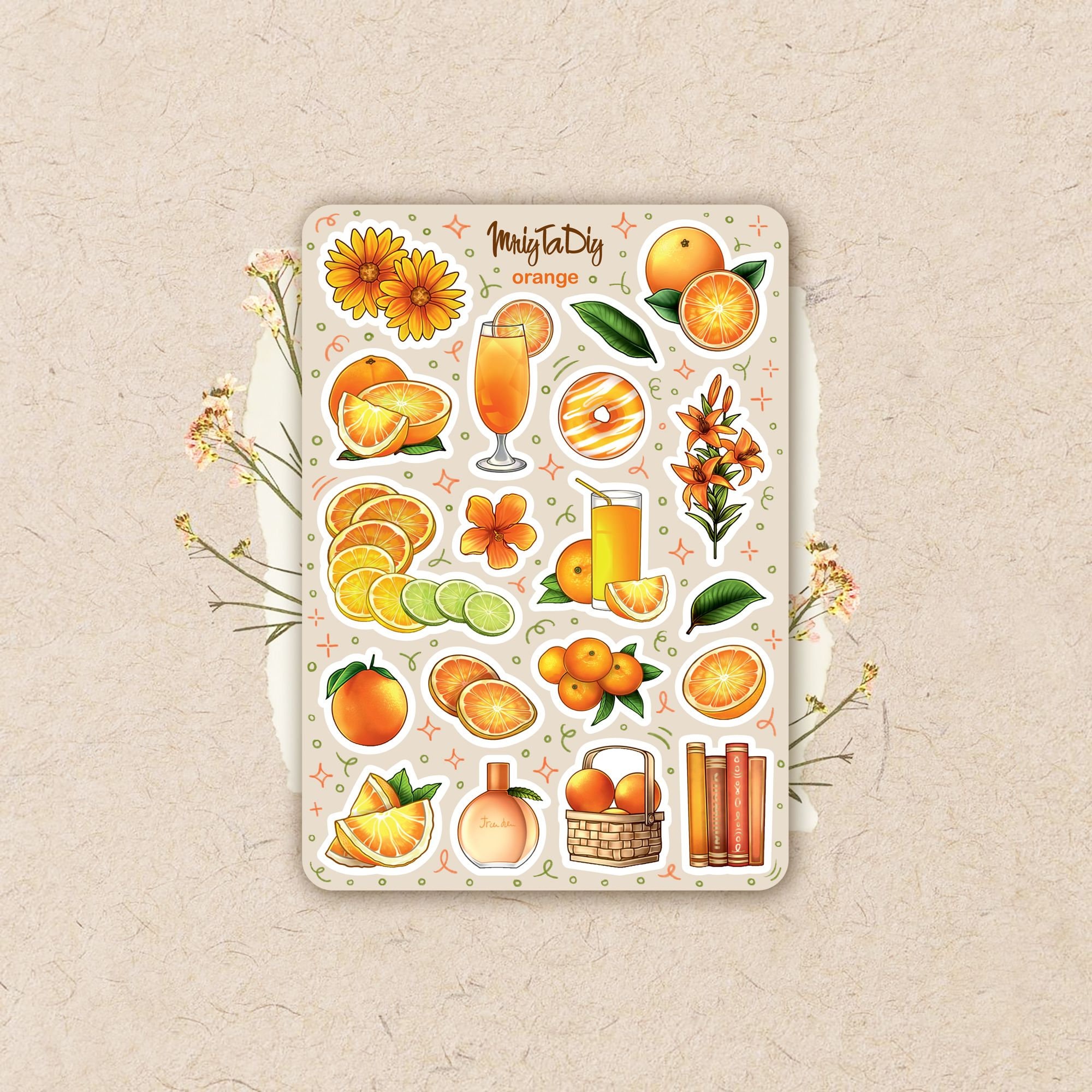 Sticker Sheet Orange. Bullet Journal Stickers, Planner Stickers ...
