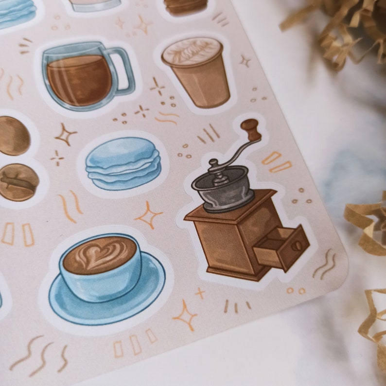 Sticker Sheet Coffee. Bullet Journal Stickers Planner | Etsy