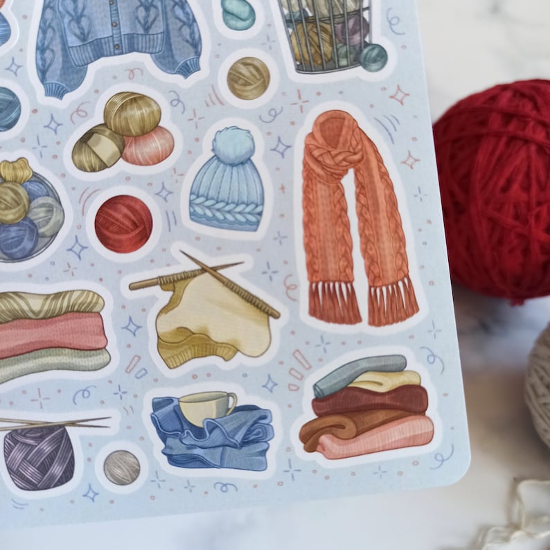 Sticker Sheet Knitting. Bullet Journal Stickers Planner - Etsy