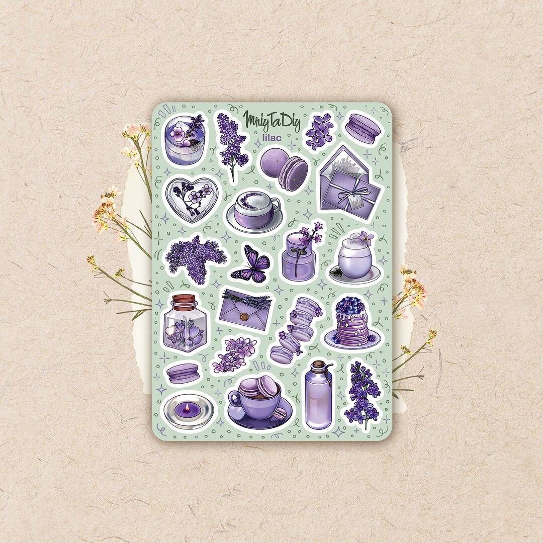 Sticker Sheet Lilac. Bullet Journal Stickers, Planner Stickers ...
