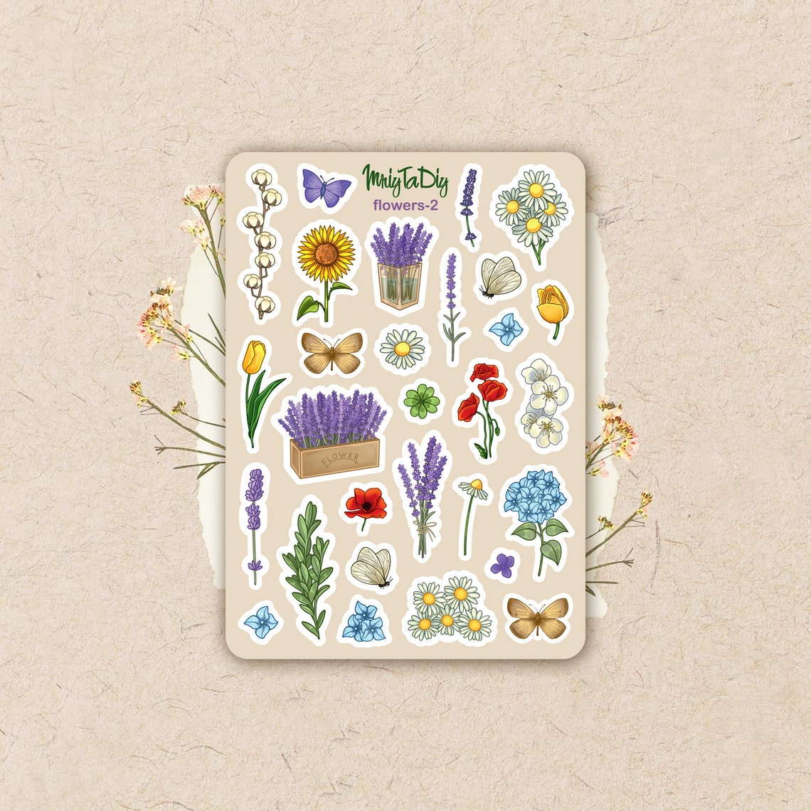 Sticker Sheet Flowers-2. Bullet Journal Stickers Planner - Etsy