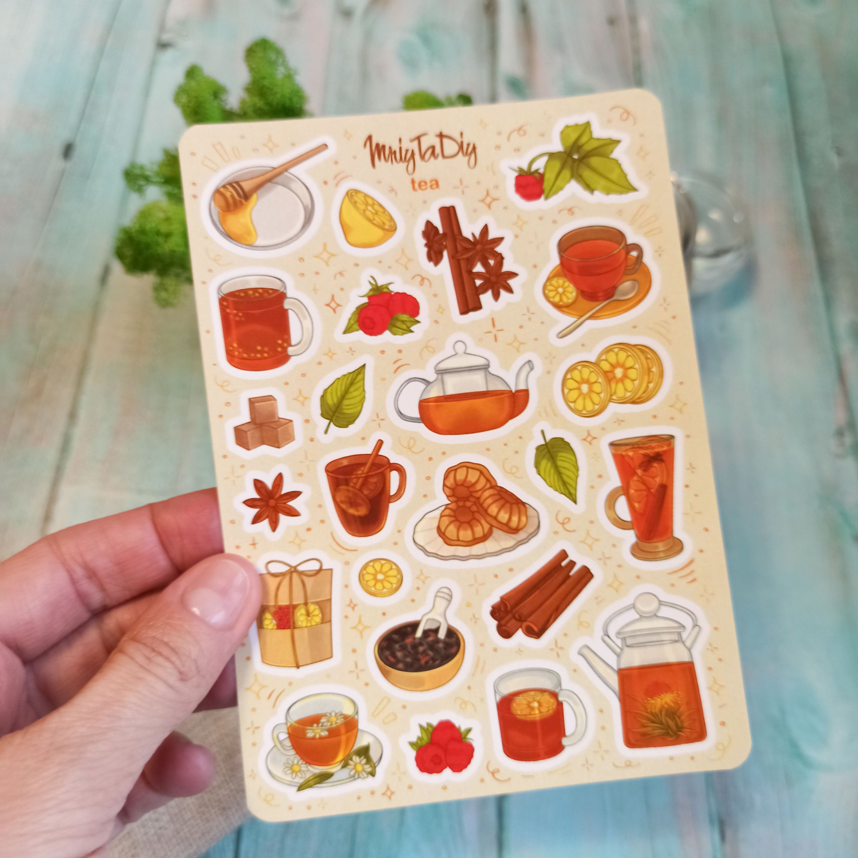 Sticker Sheet Tea. Bullet Journal Stickers Planner | Etsy