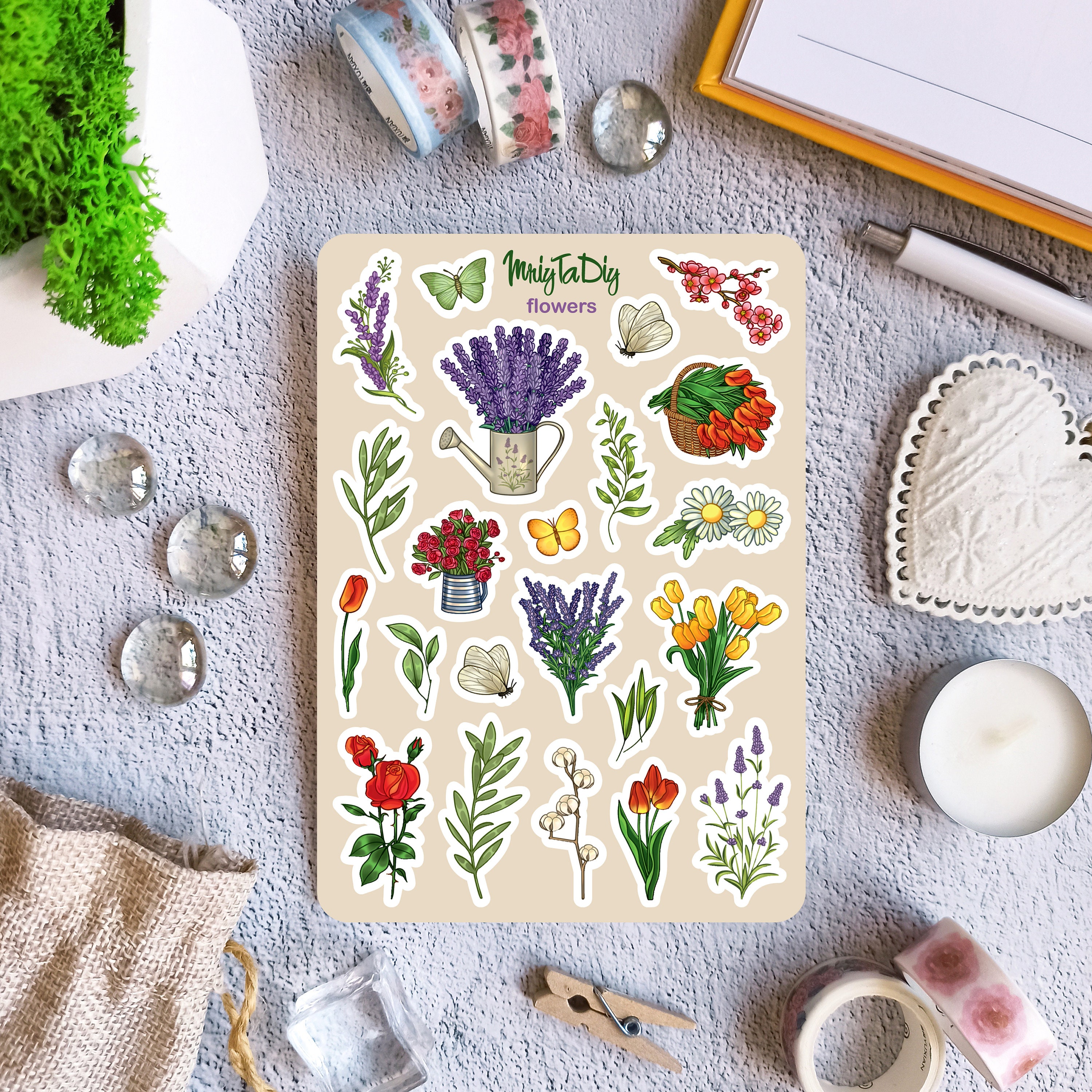 Sticker Sheet Flowers. Bullet Journal Stickers, Planner Stickers ...