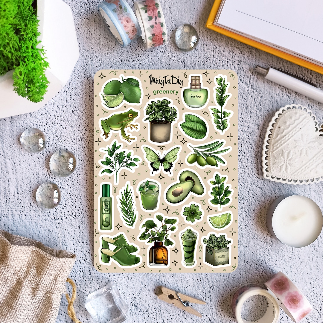 Sticker Sheet Greenery. Bullet Journal Stickers, Planner Stickers ...