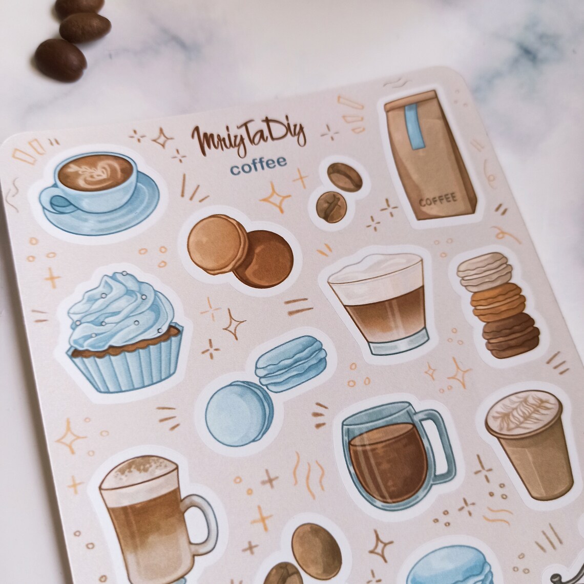 Sticker Sheet Coffee. Bullet Journal Stickers Planner | Etsy