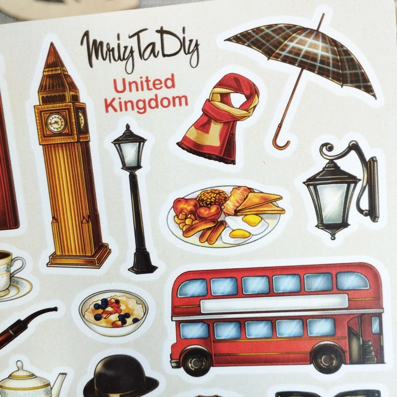 Sticker Sheet United Kingdom. Bullet Journal Stickers - Etsy