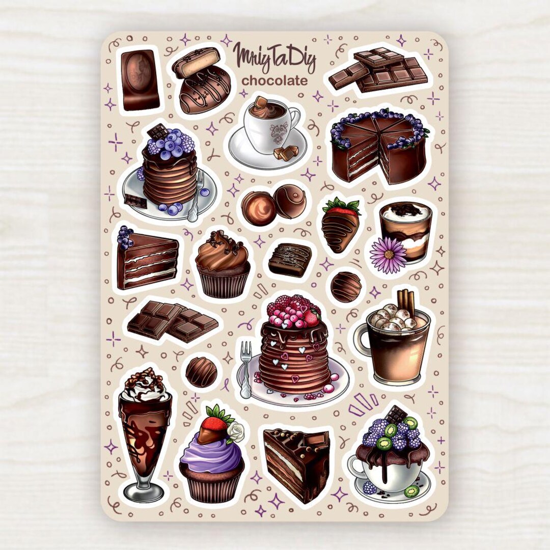 Chocolate Stickers – Desserts, Cakes and Sweets – Cozy Dessert Planner ...
