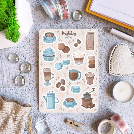 Sticker Sheet Coffee. Bullet Journal Stickers Planner | Etsy