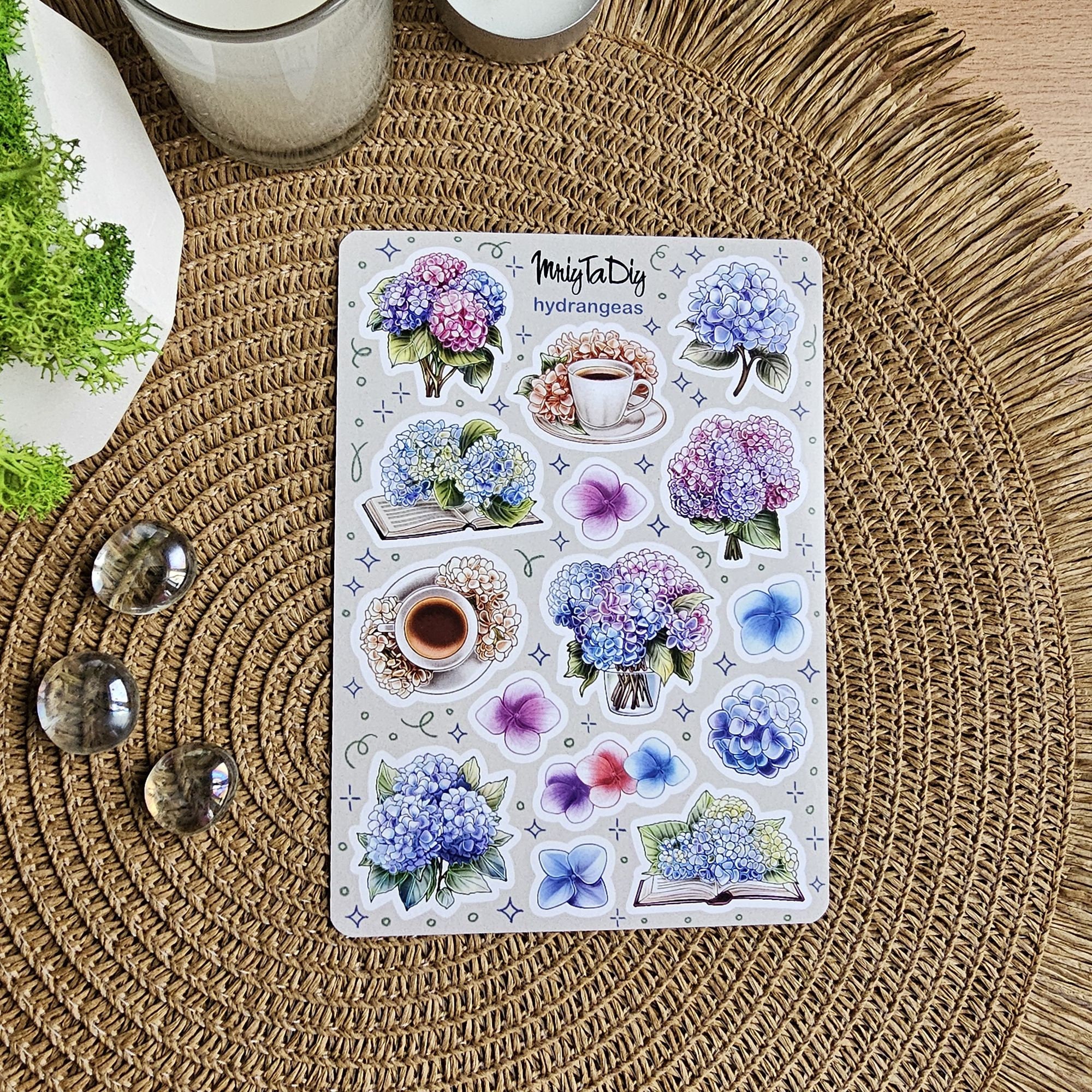 Sticker Sheet Hydrangeas. Flowers, Bouquet, Botany, Bullet Journal ...