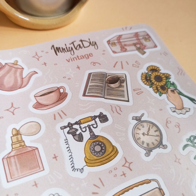 Sticker Sheet Vintage. Bullet Journal Stickers, Planner Stickers