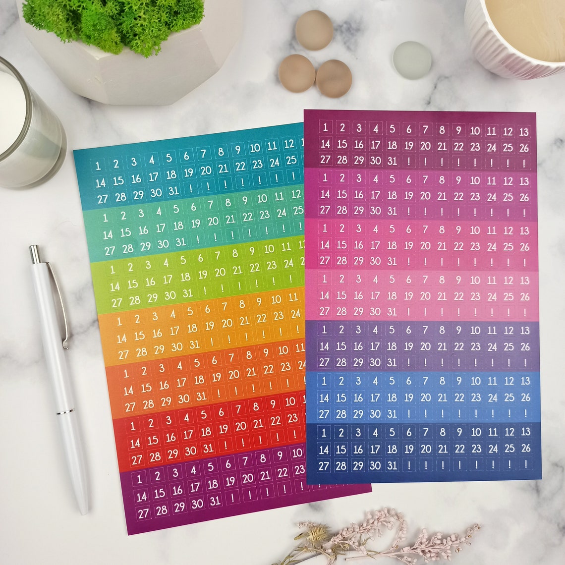 Date Cover Stickers Month Name Stickers Dates Sticker Pack - Etsy