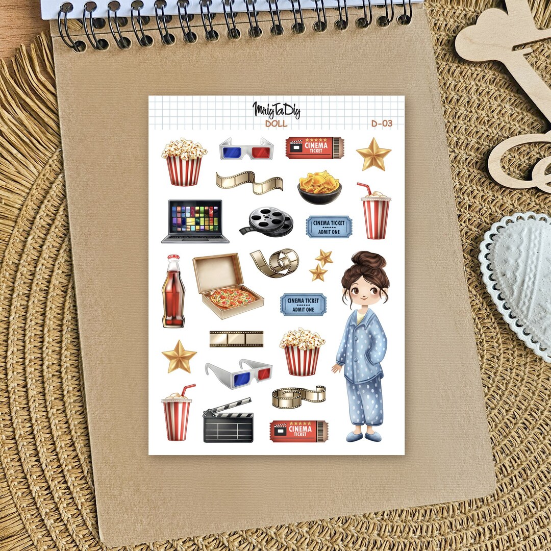 Sticker Sheet Doll-03. Girl Sticker, Girl Bujo Stickers, Girl Scrapbook ...