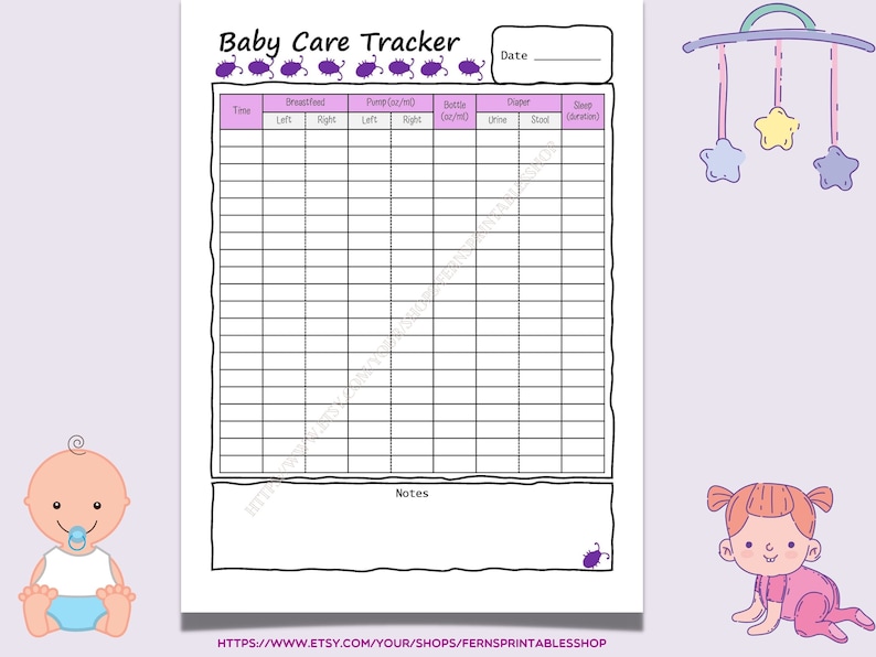 7 Printable Baby Care Progress Logs to Track Your Baby's Development ...