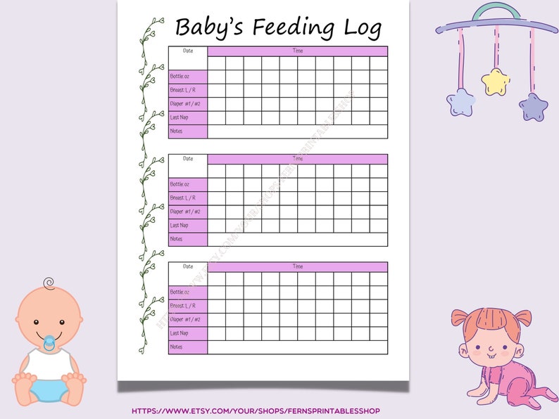 7 Printable Baby Care Progress Logs to Track Your Baby's Development ...
