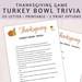 PRINTABLE Thanksgiving Party Game TURKEY BOWL Trivia 2 Print Options ...