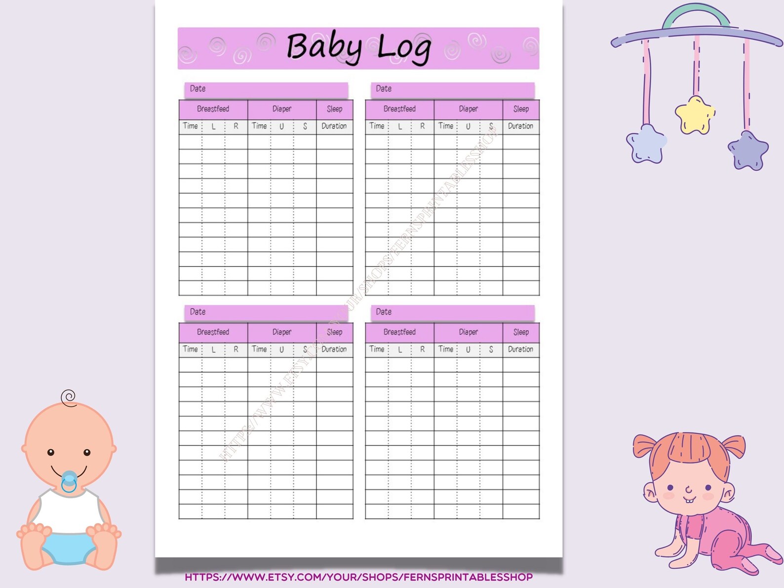 7 Printable Baby Care Progress Logs to Track Your Baby's Development ...