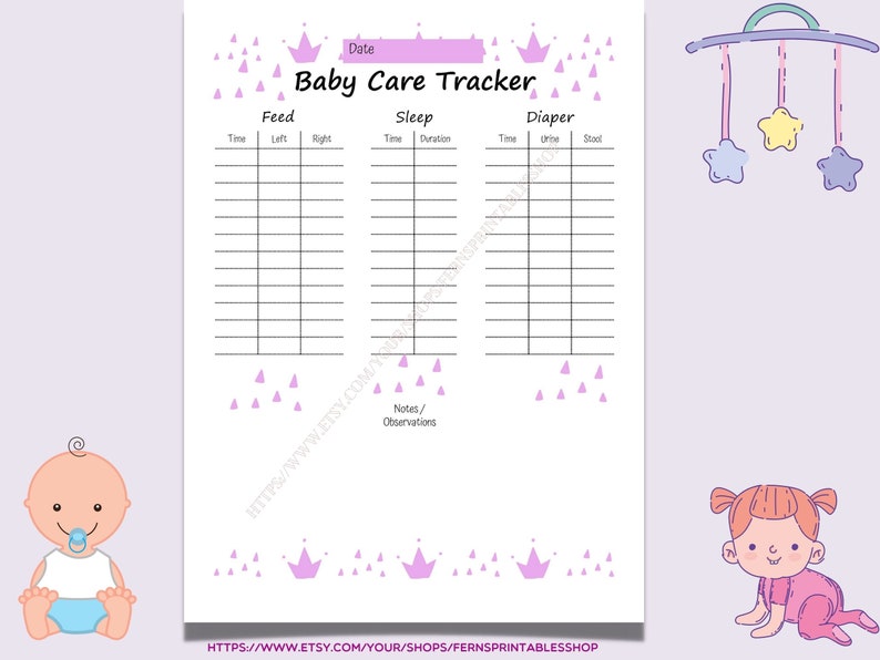 7 Printable Baby Care Progress Logs to Track Your Baby's Development ...