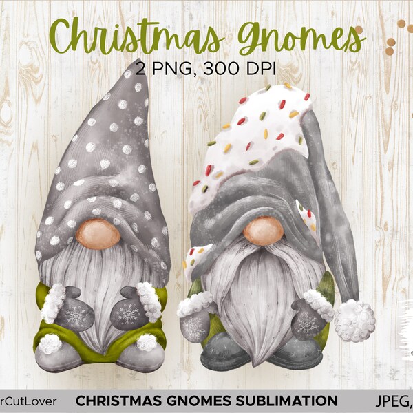 Gnome Christmas Clipart - Etsy