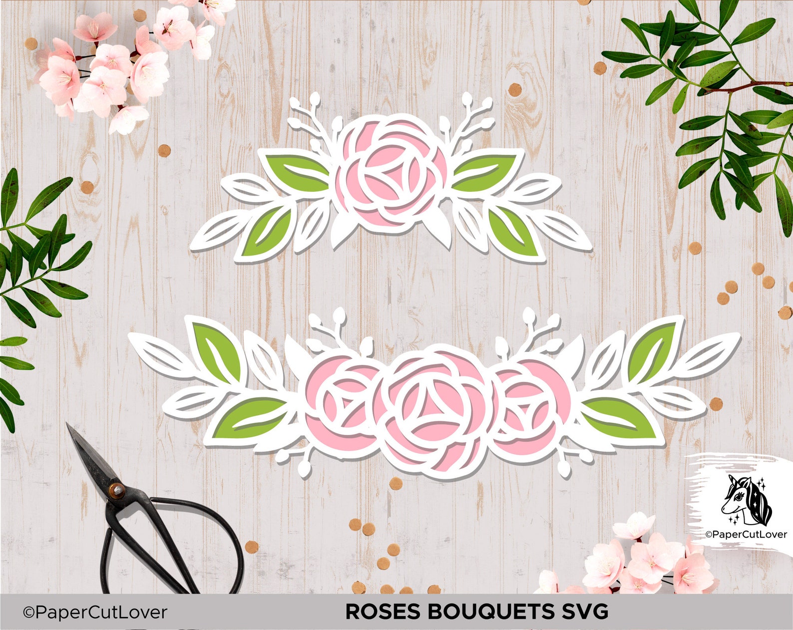 Roses Bouquets SVG Flowers Svg Flower Cluster Svg Floral | Etsy India