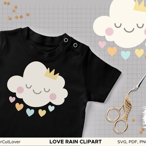 Love Rain Clipart Png Cute Cloud Svg Colorful Rain Drops Baby Shower ...