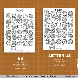 September Countdown Coloring Page | Printable Calendar to Color | Month ...