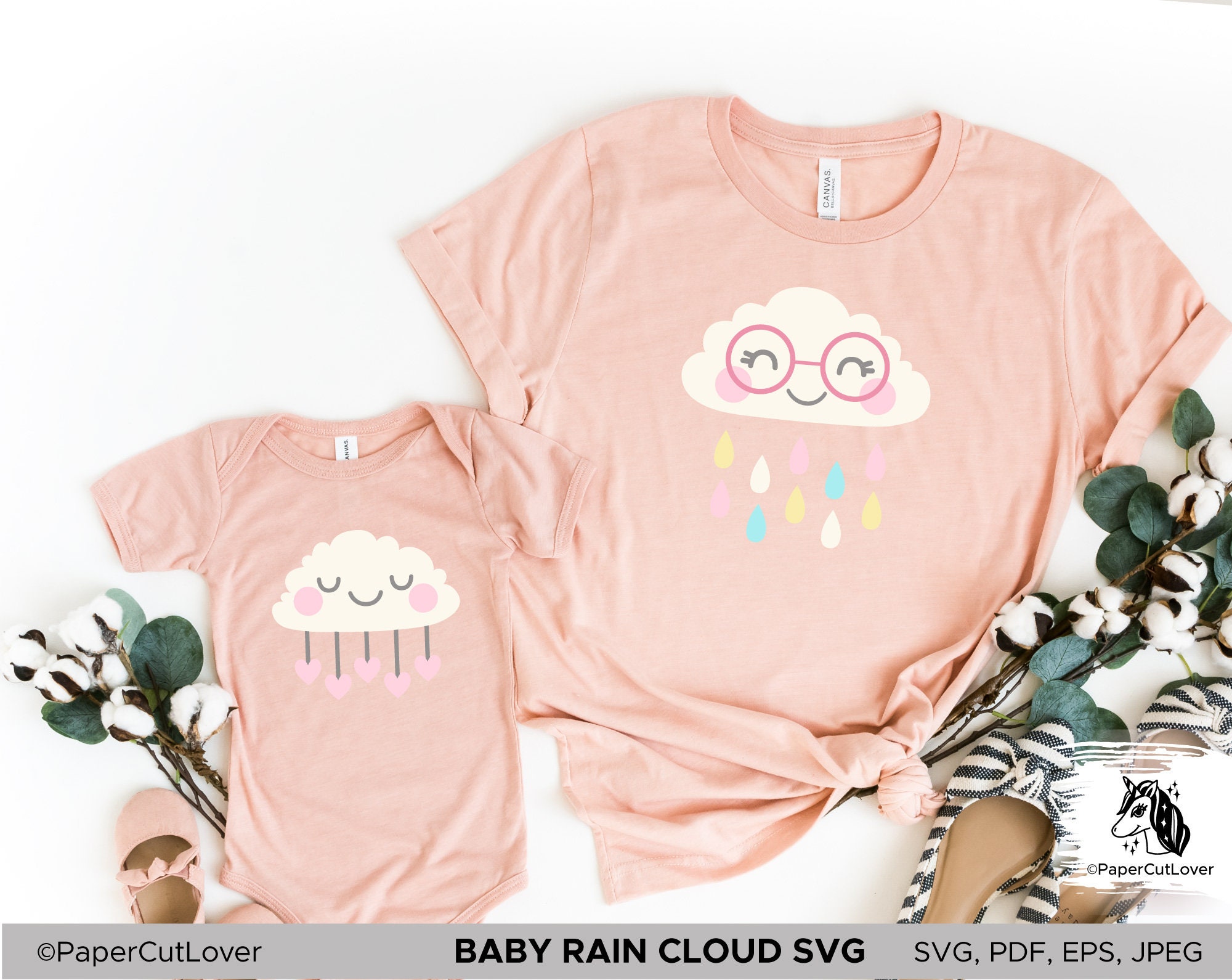 Baby Rain Cloud Svg Colorful Rain Drops Svg Rainbow Svg Baby - Etsy