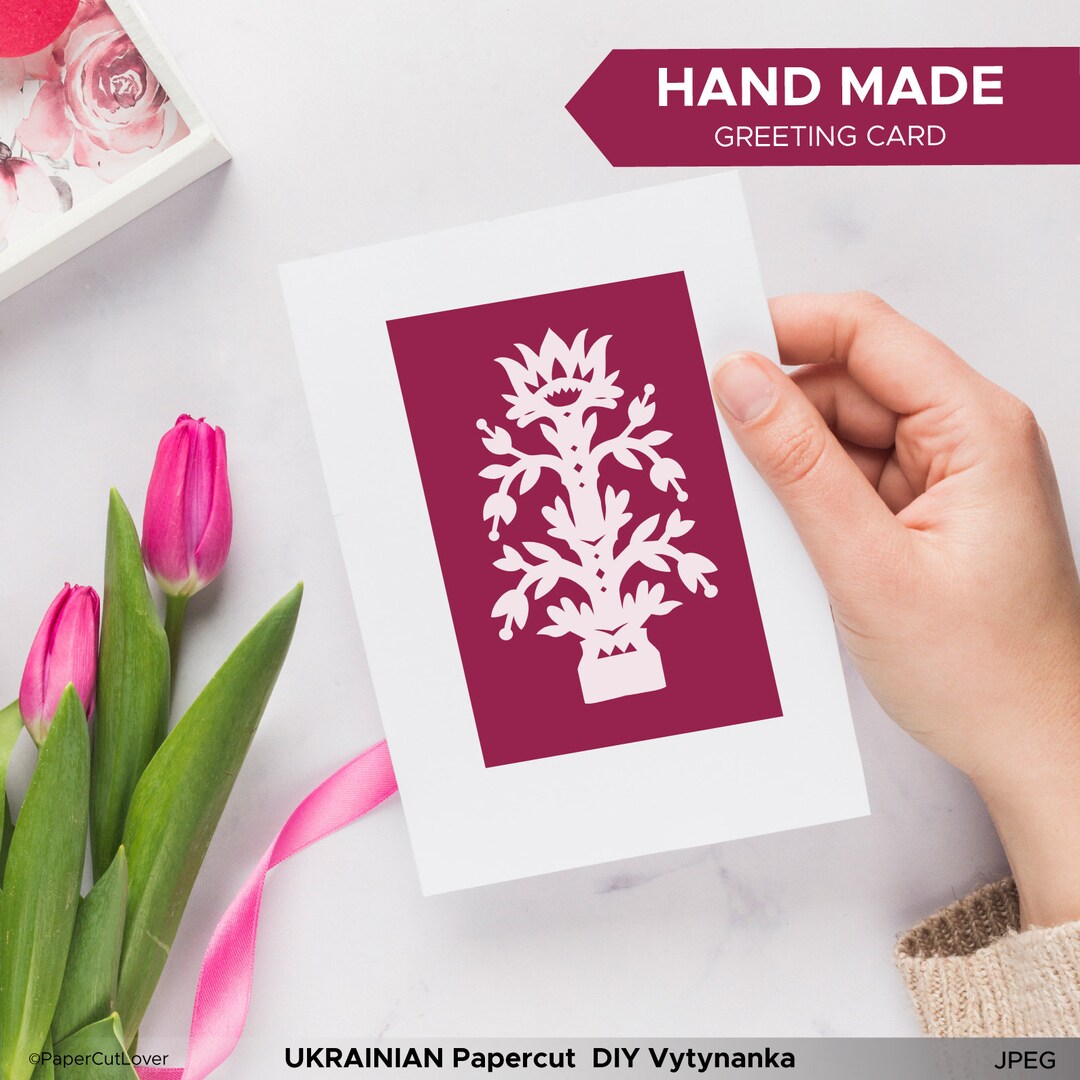DIY Valentine's Day Paper Cutout | Tree of Life With Flowers Papercut ...