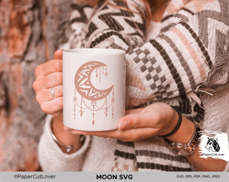 Moon SVG Crescent Moon SVG Half Moon Paper Cut Boho Svg - Etsy