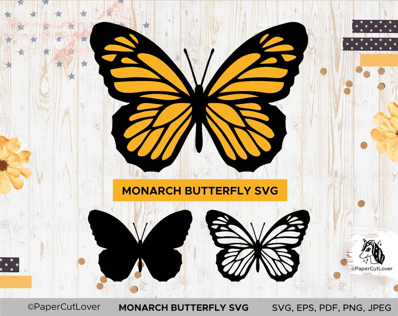 Monarch Butterfly SVG Stacked Butterfly Svg 3D Butterfly Svg | Etsy