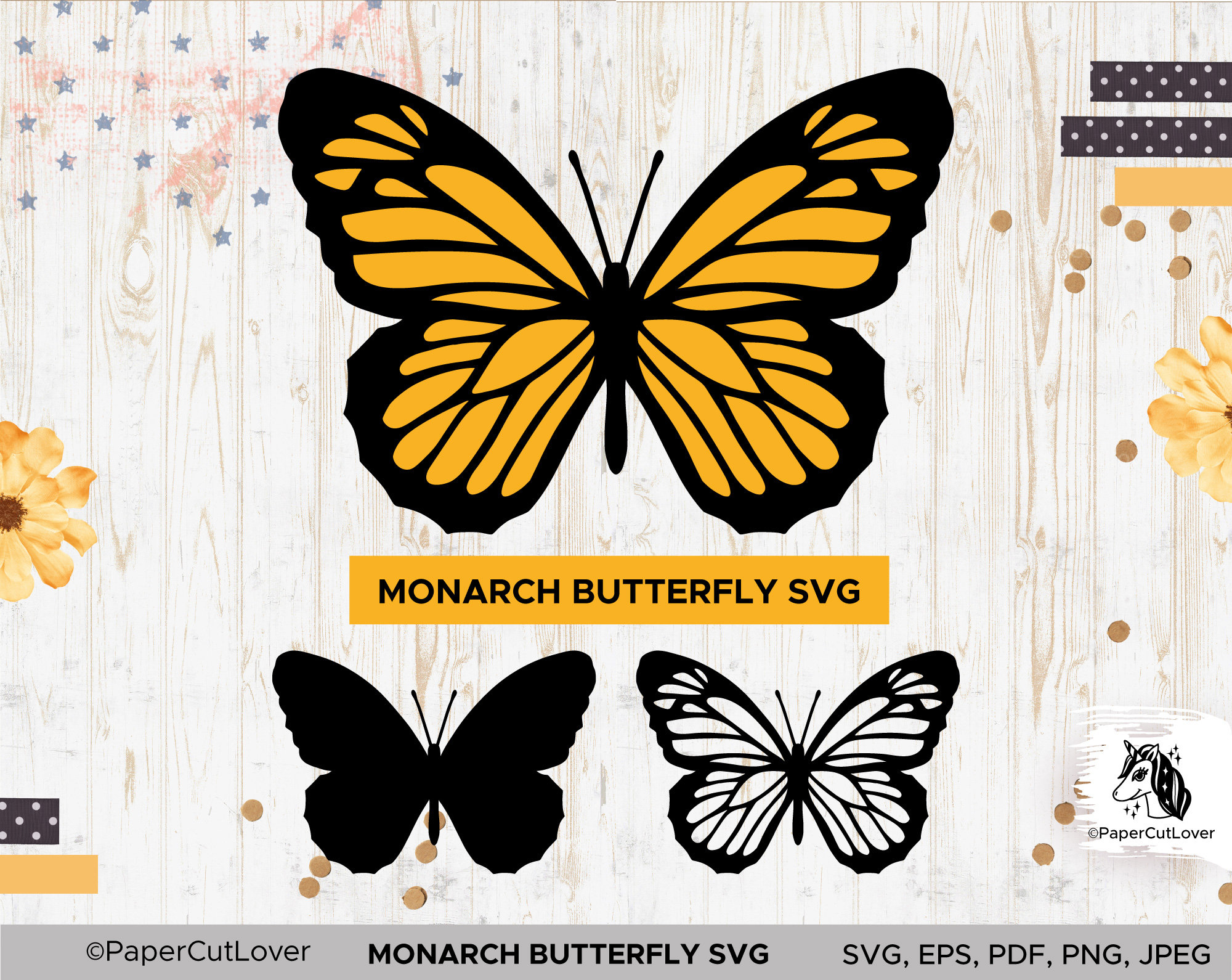 Monarch Butterfly SVG Stacked Butterfly Svg 3D Butterfly Svg - Etsy