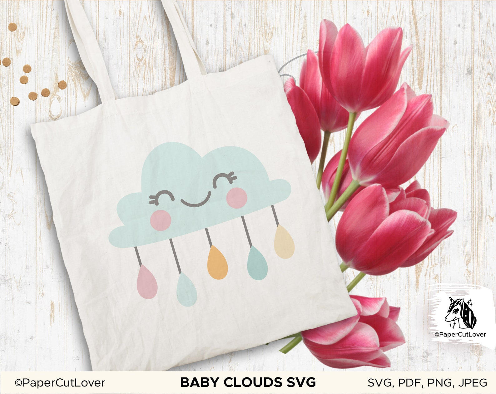 Baby Cloud Moon Svg Baby Star Svg Colorful Rain Drops Svg Baby - Etsy