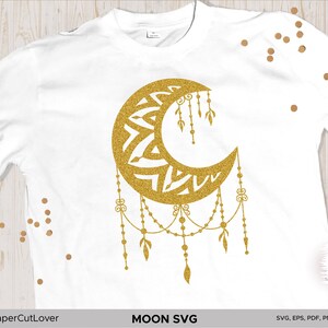 Moon SVG Crescent Moon SVG Half Moon Paper Cut Boho Svg Coloring Page ...