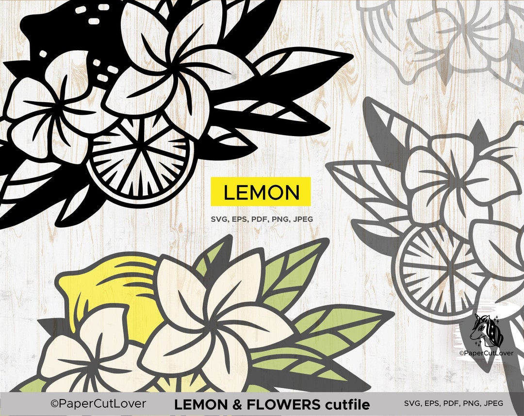 Zitrone SVG Zitronen SVG für Silhouette & Cricut Digital Scrapbooking ...