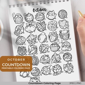 October Countdown Coloring Page | Printable Calendar to Color ...