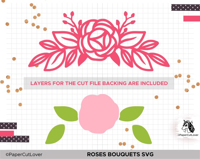 Roses Bouquets SVG Flowers Svg Flower Cluster Svg Floral | Etsy Hong Kong