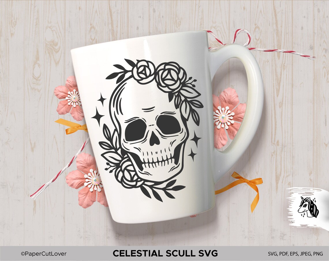 Flower Skull Svg Skeleton Svg Skull and Roses Svg Momlife Svg - Etsy