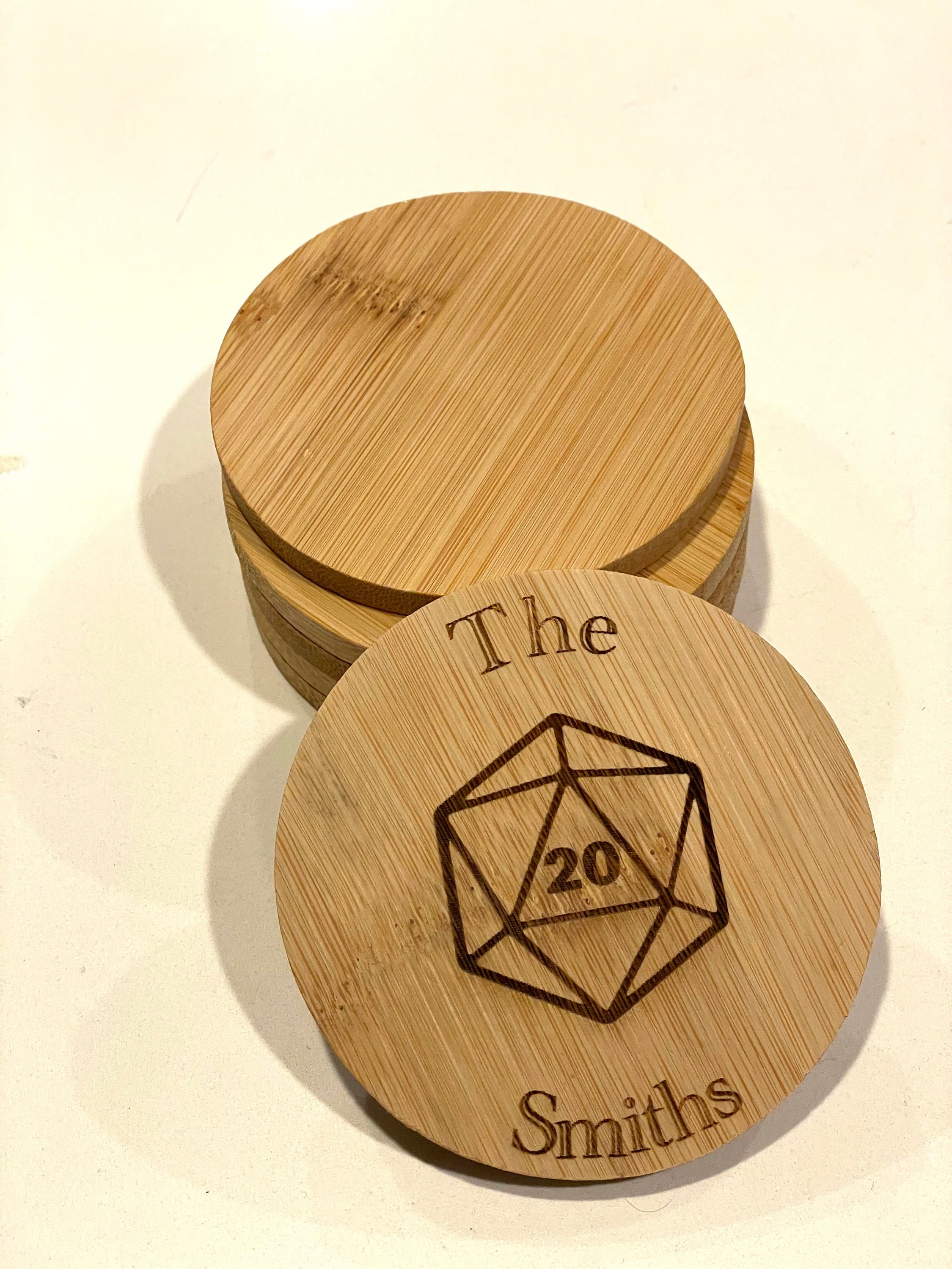 Customized D20 Coasters set of 6 Dungeons and Dragons - Etsy