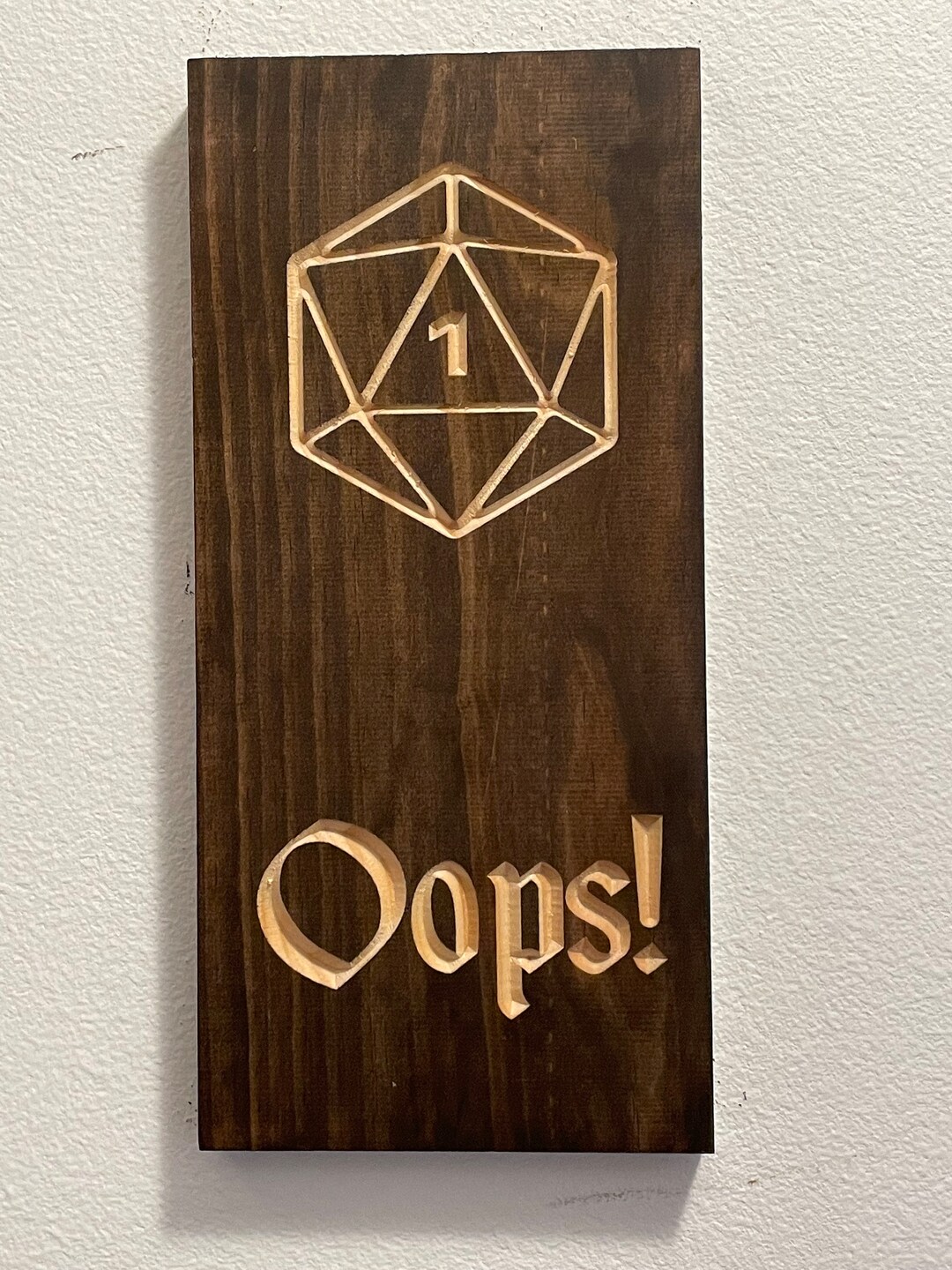 RPG Wall Art Natural 1 Oops Dungeons and Dragons Geek Art Tabletop Pen ...