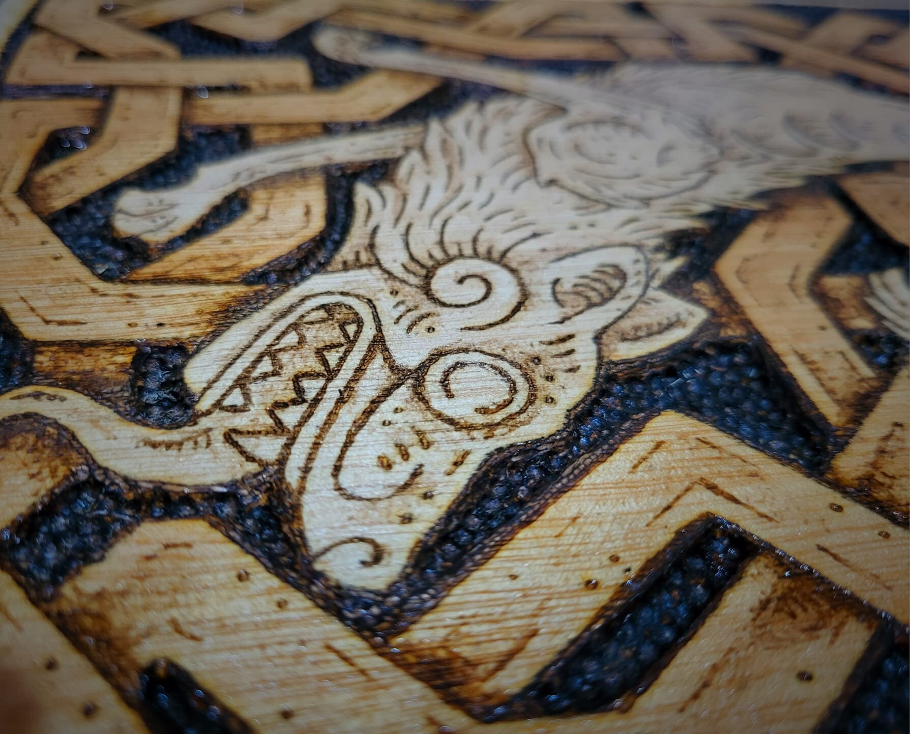 Wolf Runes Knotwork Wall Plaque Celtic Style Viking Art Norse Pagan ...