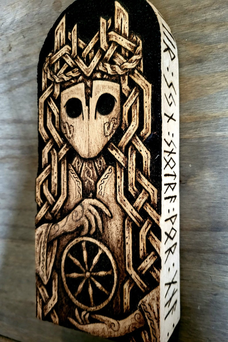 Frigg God Post Runes Knotwork Celtic Style Viking Art Norse Pagan ...