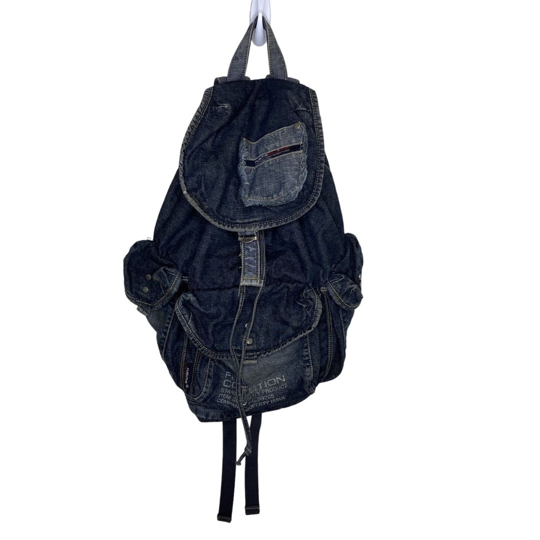 Vintage 90s Y2K FUBU Dark Washed Denim Bucket Backpack - Etsy
